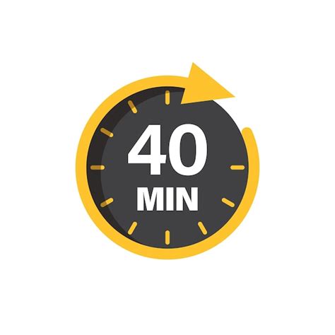 Premium Vector 40 Minutes On Stopwatch Icon In Flat Style Clock Face