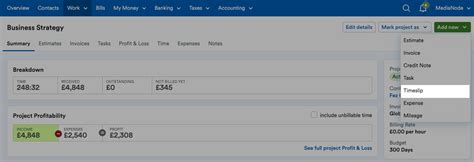 Create A New Timeslip Freeagent