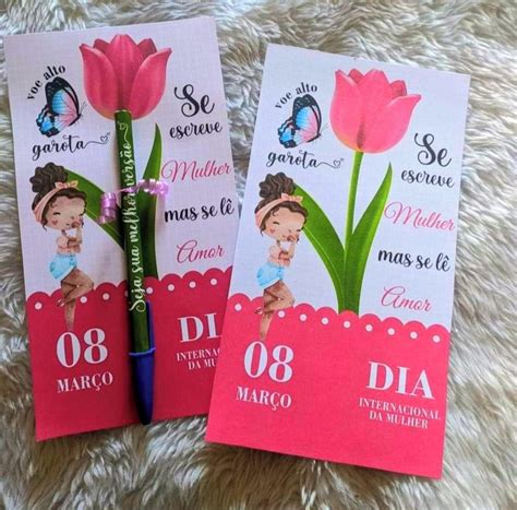 Card Lápis ou Caneta Dia da Mulher Elo7 Produtos Especiais