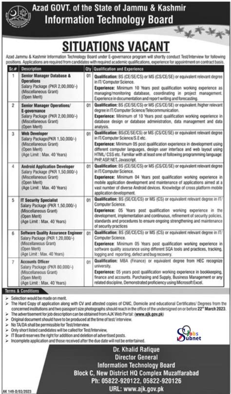 Information Technology Board Government Jobs 2023 Subnet Jobs
