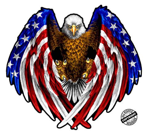 Soaring Bald Eagle American Flag Freedom Decal Nostalgia Decals