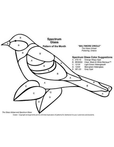 Bluebird Stained Glass Pattern