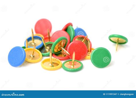 Business Office Concept Various Color Thumbtack Or Pushpin Stock Image