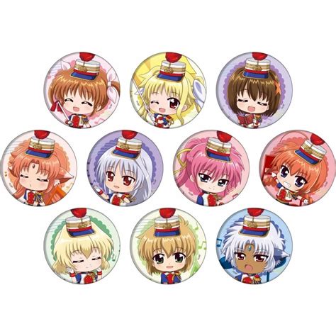 駿河屋 全10種セット 「魔法少女リリカルなのはシリーズ 缶バッジ 23音符verミニキャライラスト」（バッジ・ピンズ）