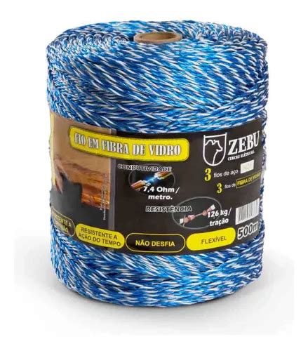 Fio De Fibra De Vidro Para Cerca Elétrica 500m 3 5mm Zebu