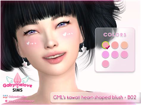Gmls Kawaii Heart Shaped Blush • B02 The Sims 4 Catalog