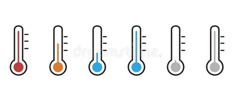 Thermometer Hot Cold Temperature Vector Icon Set 10 Eps Stock