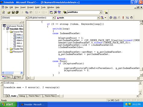 The Feature Recognition Module In The Visual C Environment