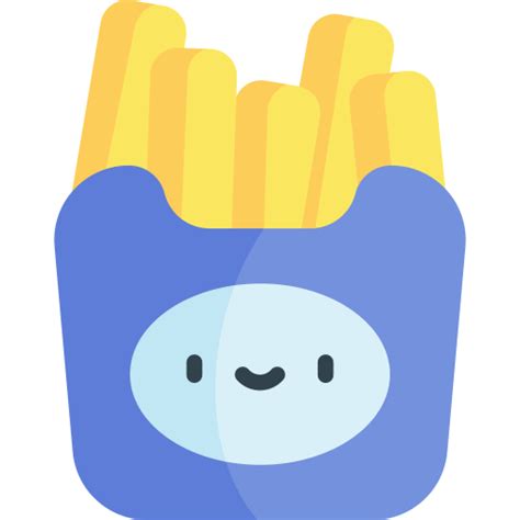 Icono De Papas Fritas Kawaii Flat