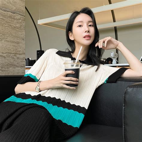 러브패리스 엘메스 배색 니트원피스