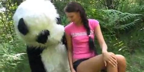 Panda Fuck Sexy Girl Having Fun With Her Panda Bear