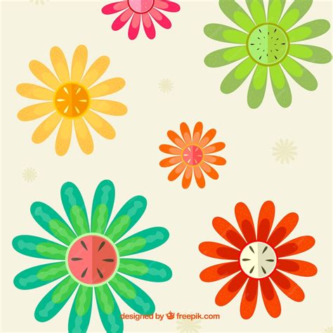 화려한 꽃 배경 무료 벡터