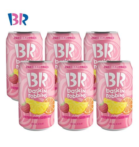 배스킨라빈스 레인보우 샤베트 스파클링 제로 350ml X 6개입 티몬