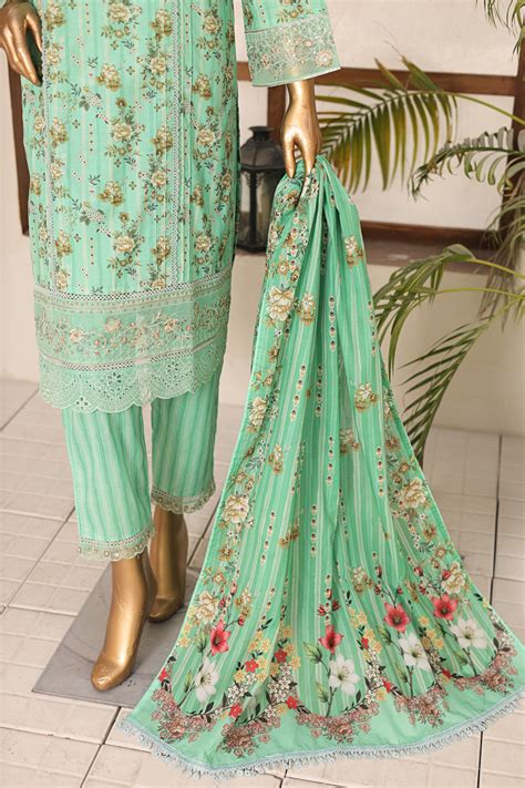 3 Pc Printed Lawn Chikankari Embroidered Suit Luxury Summer Edit