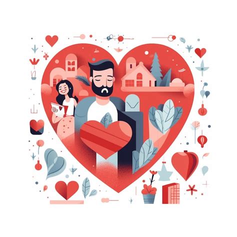 Premium Ai Image Illustration Of A Man And Woman Holding A Heart