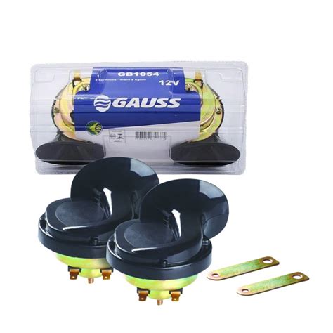 Buzina Dupla Caracol Agudo Grave 12v Universal Gauss Shopee Brasil