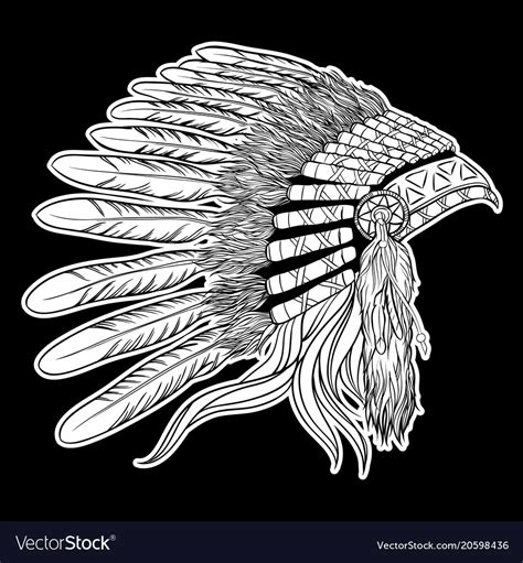 Native American Indian Chief Headdress Royalty Free Vector