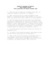 Oracle Case Study Questions Pdf TREVECCA NAZARENE UNIVERSITY MBA FINANCE ONLINE STUDY