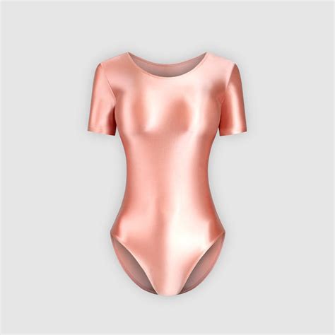 Elpis Pink Wet Look Leotard Satinylust