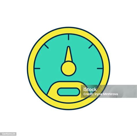 Ikon Speedometer Kerangka Diisi Diisolasi Pada Latar Belakang Putih