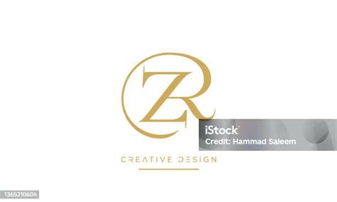 Huruf Abstrak Modern Rz Desain Logo Zr Rz Minimal Vektor Ikon Berbasis