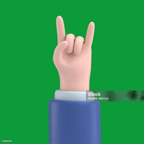 그린 스크린 모형 만화 캐릭터 손 바위 제스처에 푸티지 및 클리핑 경로에 대한 그린 스크린 3차원 형태에 대한 스톡 사진 및 기타 이미지 Istock