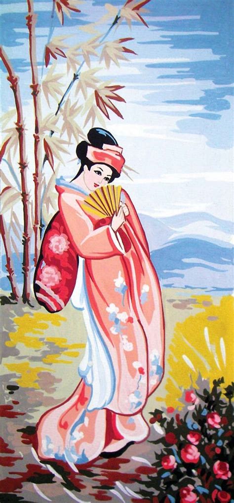 Grafitec Printed Tapestry Needlepoint Kit Rose Geisha Etsy Uk