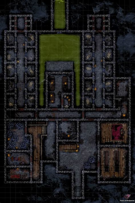 Old Prison 26x39 Public Dice Grimorium In 2025 Dungeon Maps Dnd