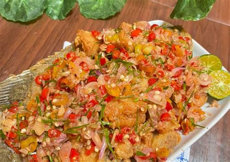 Resep Gurame Goreng Tepung Sambal Matah Oleh Dapurarmell Since Cookpad