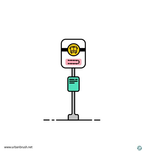 버스정류장 표지판 일러스트 Ai 무료다운로드 Free Bus Stop Sign Vector 이미지 사용약관 확인 및 소스