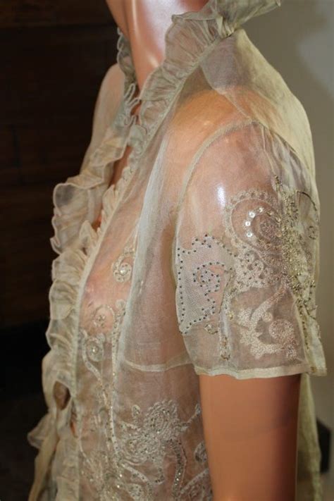 Vintage Sheer Blouse With Embellished Detail Trading Rags