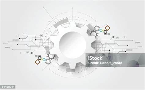 3d 백서 기어 휠 다양 한 기술 요소와 회색 흰색 추상적인 기술 배경 0명에 대한 스톡 벡터 아트 및 기타 이미지 0명 Cpu 가상현실 Istock