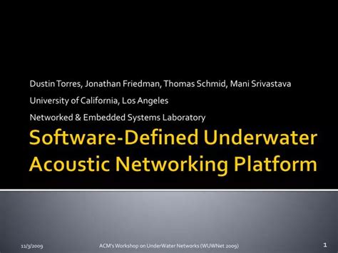 Ppt Software Defined Underwater Acoustic Networking Platform