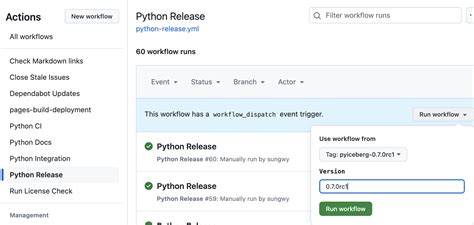 How To Release Pyiceberg