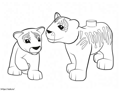 Tiger Lego Duplo Coloring Page