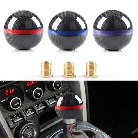 Car Real Carbon Fiber Gear Shift Knob Manual Transmission Round Ball