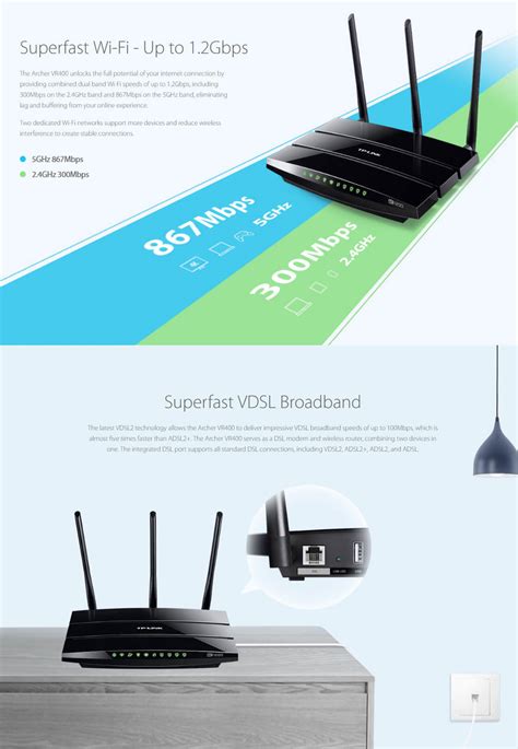 TP-Link AC1200 Wireless VDSL/ADSL Modem Router Archer VR400 price in ...