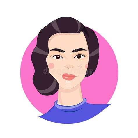 Cartoon Girl Portrait In Vector Stock Vector Illustration Of Cute