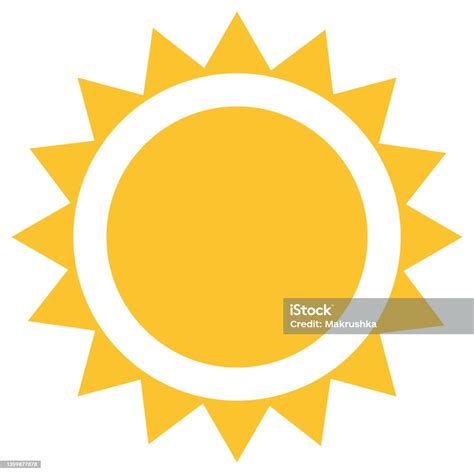 フラットで黄色の太陽のアイコンフラットでサンバーストサンシャインシンボル アイコンのベクターアート素材や画像を多数ご用意 アイコン
