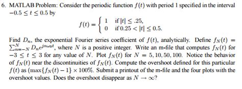 Solved MATLAB Problem Consider The Periodic Function Chegg