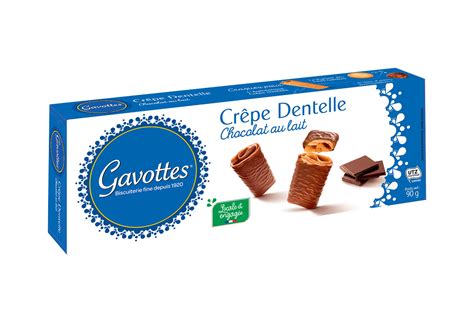 Lot de paquets de crêpes dentelles chocolat au lait Gavottes x g MAXIMO