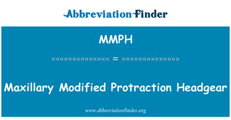 Mmph Significa Arnés Protracción Maxilar Modificado Maxillary