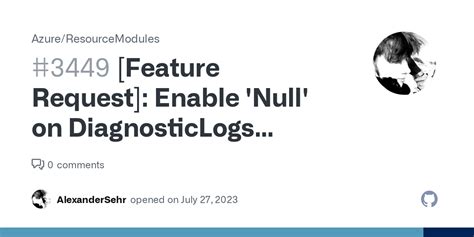Feature Request Enable Null On Diagnosticlogs Setting To Support