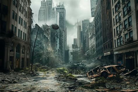 Premium Photo Post War Landscape Destroyed Building War Ruins After