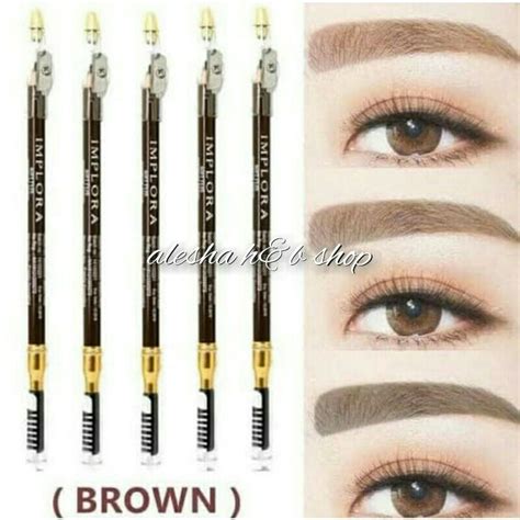 Jual Implora Eyebrow Pencil 2in1 Brown Color Pensil Serutan Sikat Shopee Indonesia