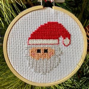 Santa Christmas Ornament Cross Stitch Pattern Etsy