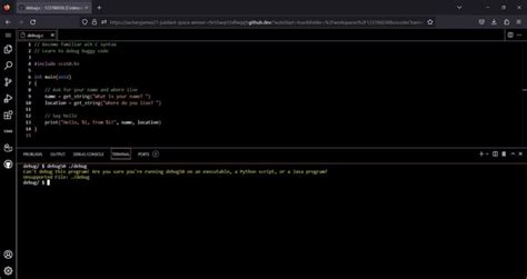 Debug50 Not Working On Practice Problem Week 1 Debug Rcs50