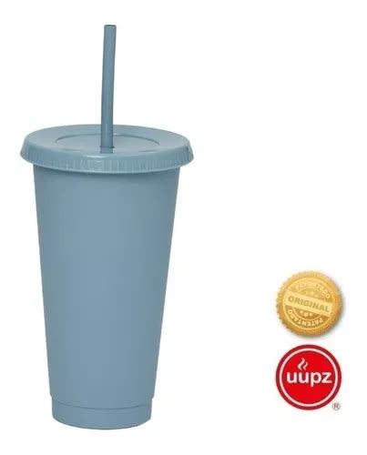 Vasos Reusables Con Popote Para Cafe Frio Oz Color Azul Pastel MercadoLibre