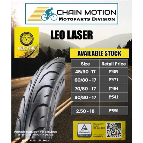 Leo Laser Motorcycle Tire 100 Original Shopee Philippines