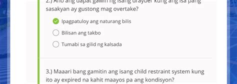 LTO CDE Online Exam Reviewer Answer Filipino Tagalog Automotive